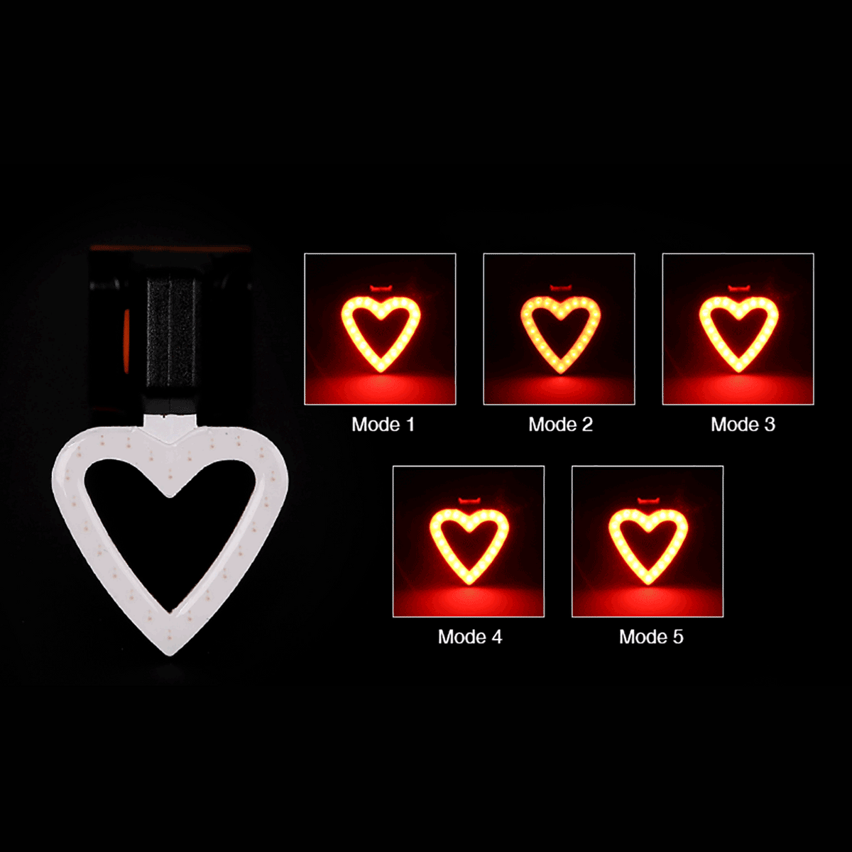 HeartGlow Pro Heart-Shaped LED Tail Light for Bikes | Waterproof ...